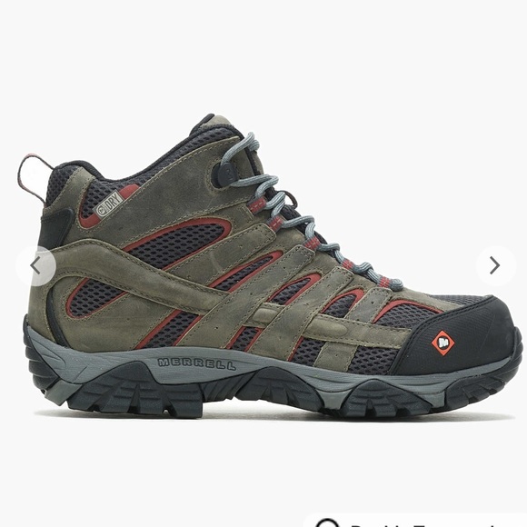 Merrell | Shoes | Moab Vertex Mid Waterproof Comp Toe Work Boot Pewter ...